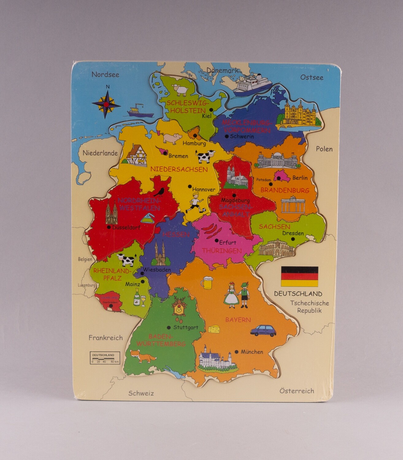 GOKI Holz-Einlegepuzzle "Deutschlandkarte"