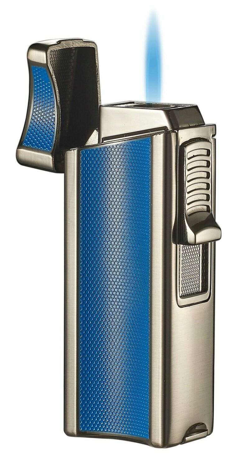 Visol Ridge Black Single Flame Torch Lighter with Cigar Rest