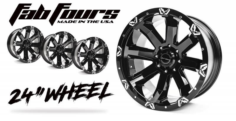 4-Fab Fours 521 Series 1710 24X12 8X170 -51mm Gloss Black Wheels (on sale)