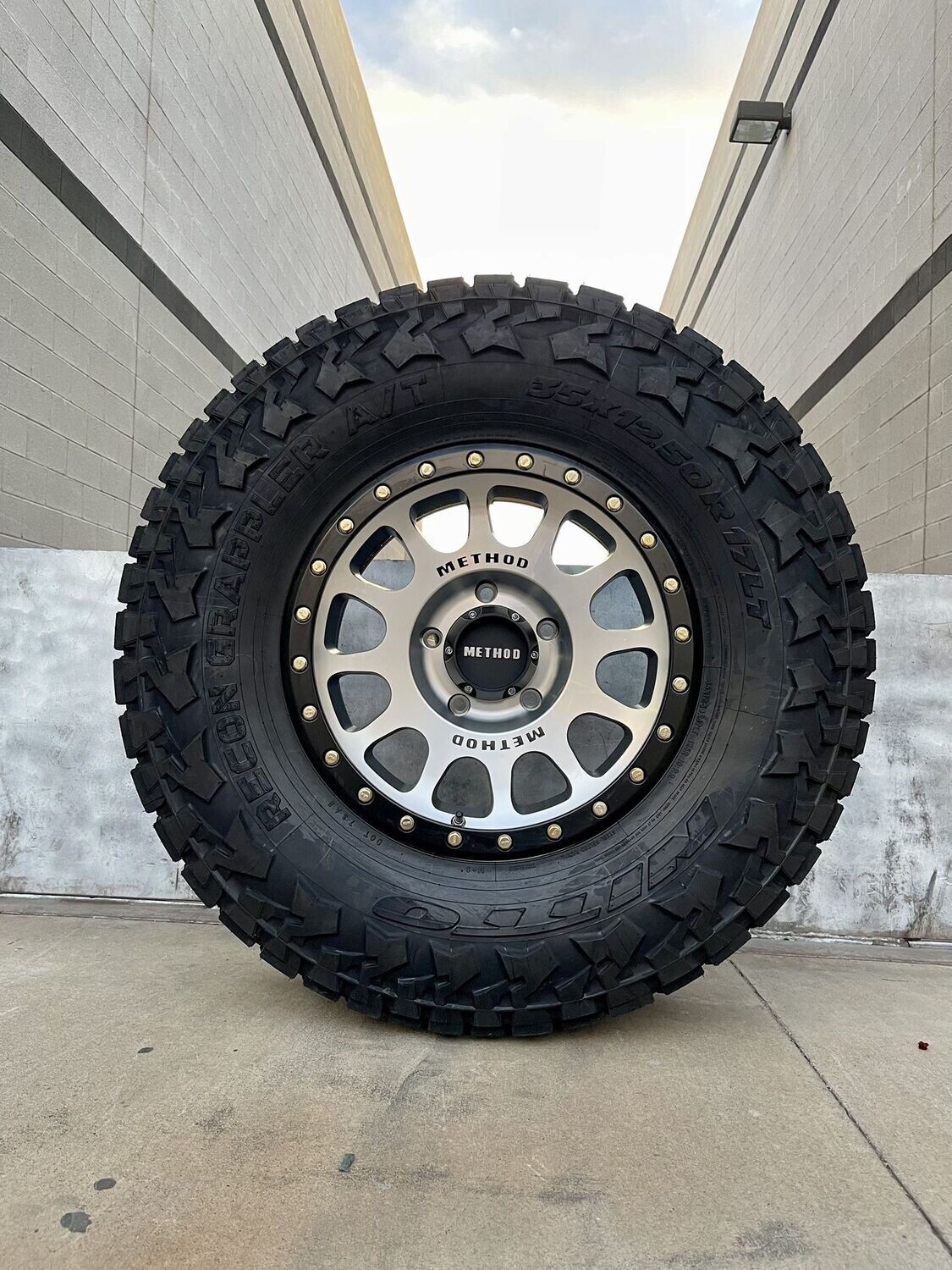 Wheel & Tire Method Race 17x8.5 5x139.7 Black Macine Face Wheels & 285 ...