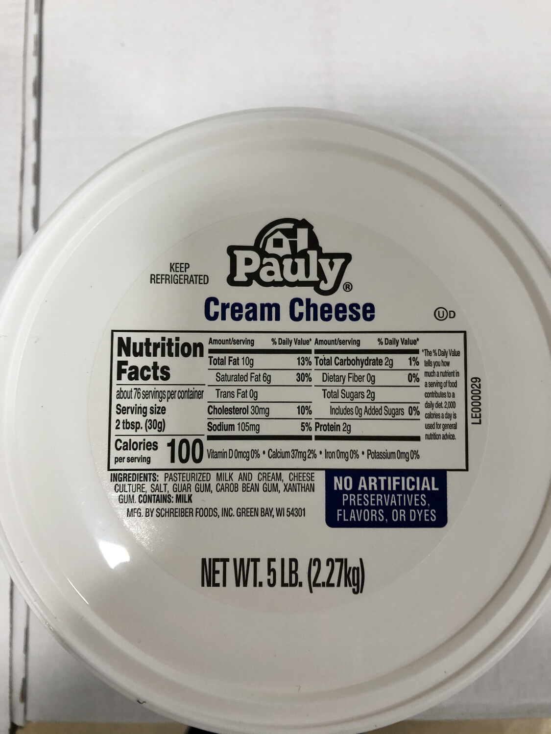 Cream Cheese, Soft 5lb. Tub