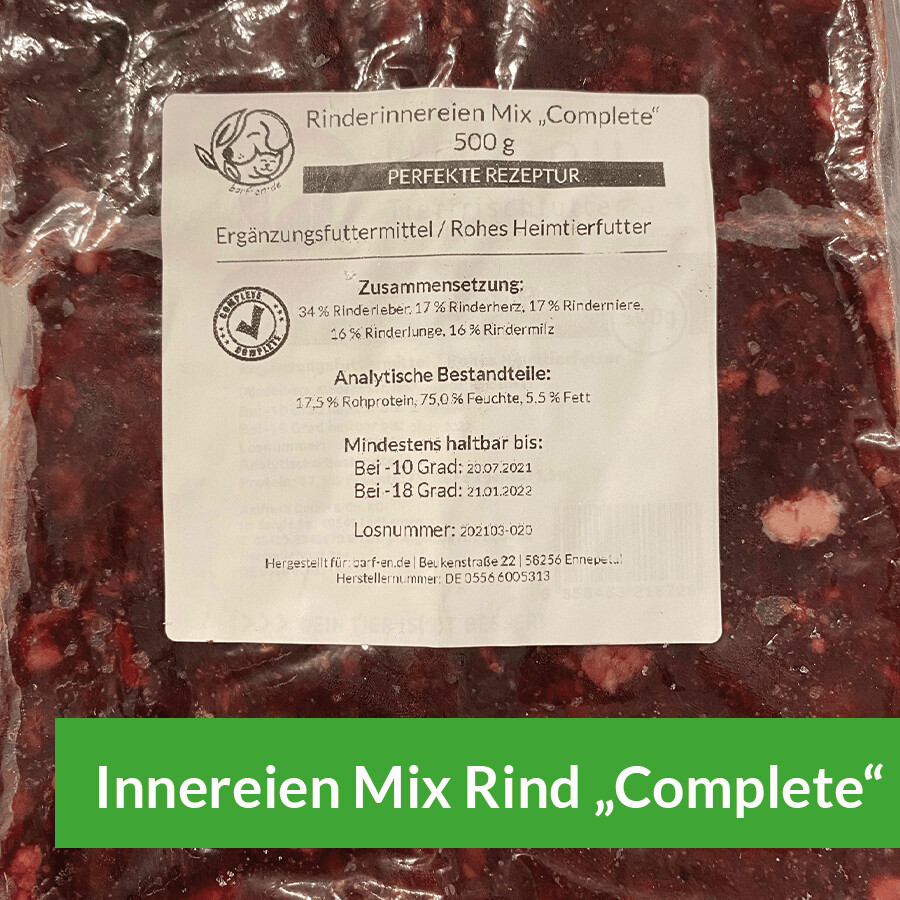 Innereien Mix "Complete" vom Rind 500g *perfekte Rezeptur"