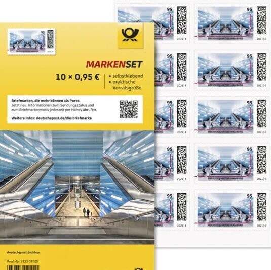 0,95 Briefmarken - 10 Stück selbstklebend Markenset Matrixcode