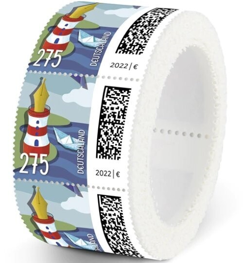 2,75 Briefmarken - 100 Stück Rolle Matrixcode