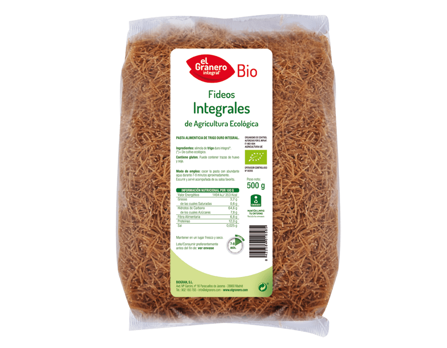 FIDEO FINO INTEGRAL ECOL 500G