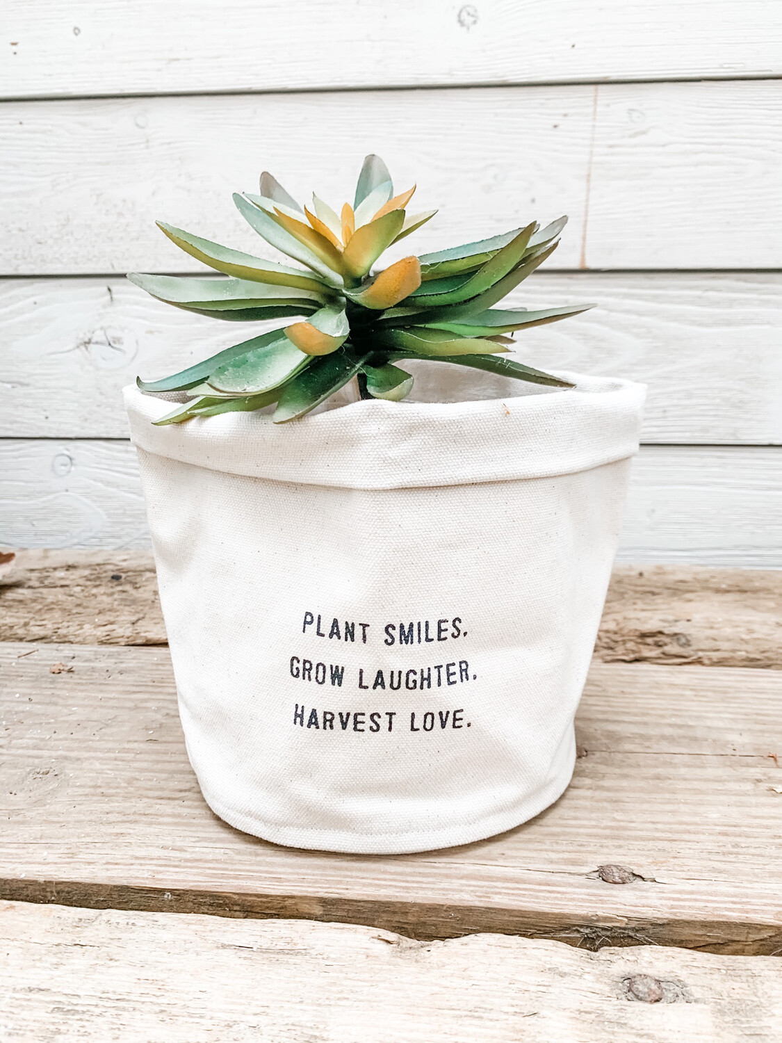 Plant Smiles Canvas Planter