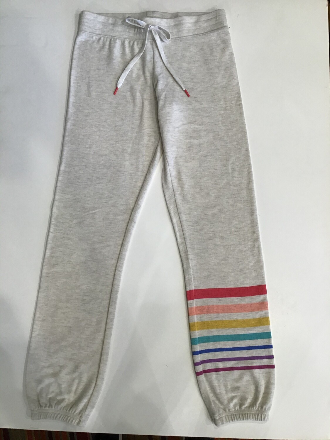 Rainbow stripe leg banded pant