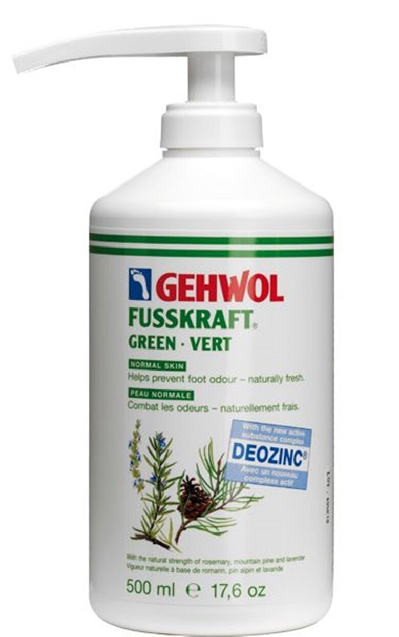 Gehwol Fusskraft green 500ml severe rough dry skin Sweaty feet / tired ...