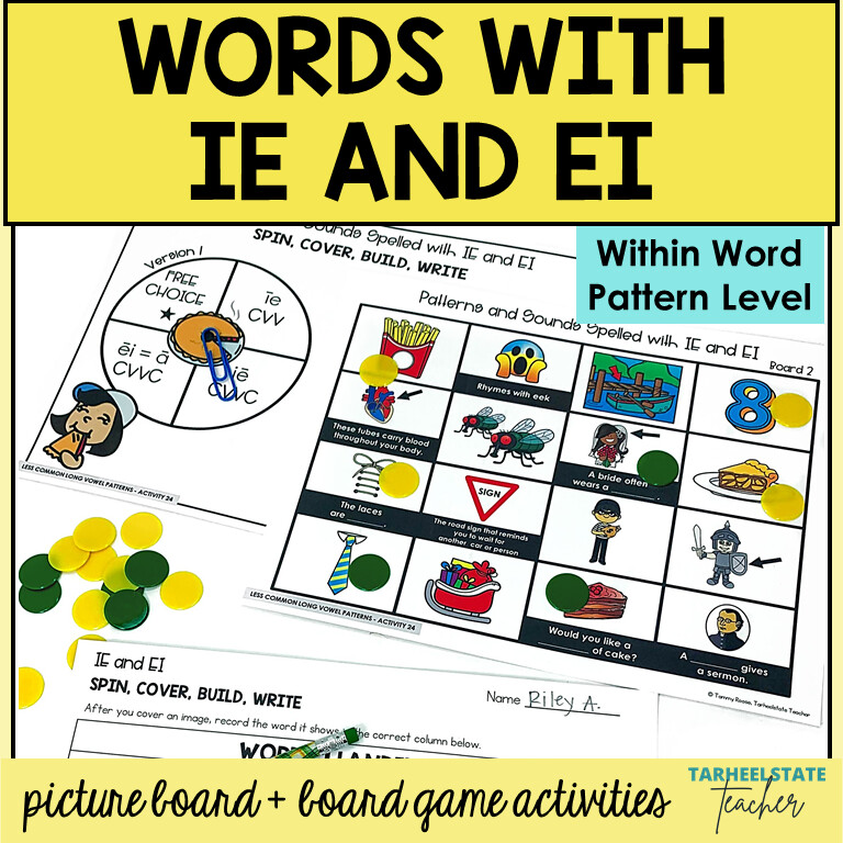 Long Vowel Sound Games with IE and EI