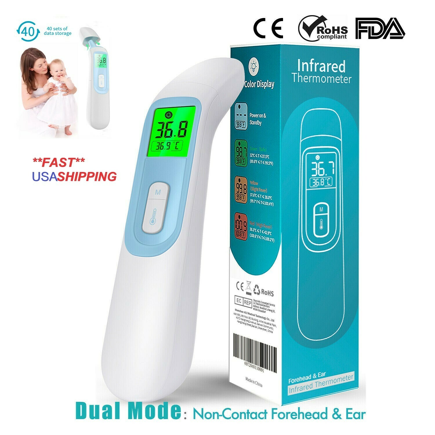 Touchless Digital Thermometer (with ear probe)