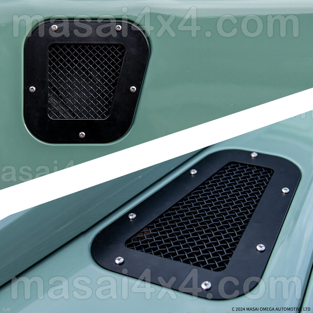Masai 3-Piece Intake Wire Mesh Grille and Bonnet Vent Set – Defender 90 ...