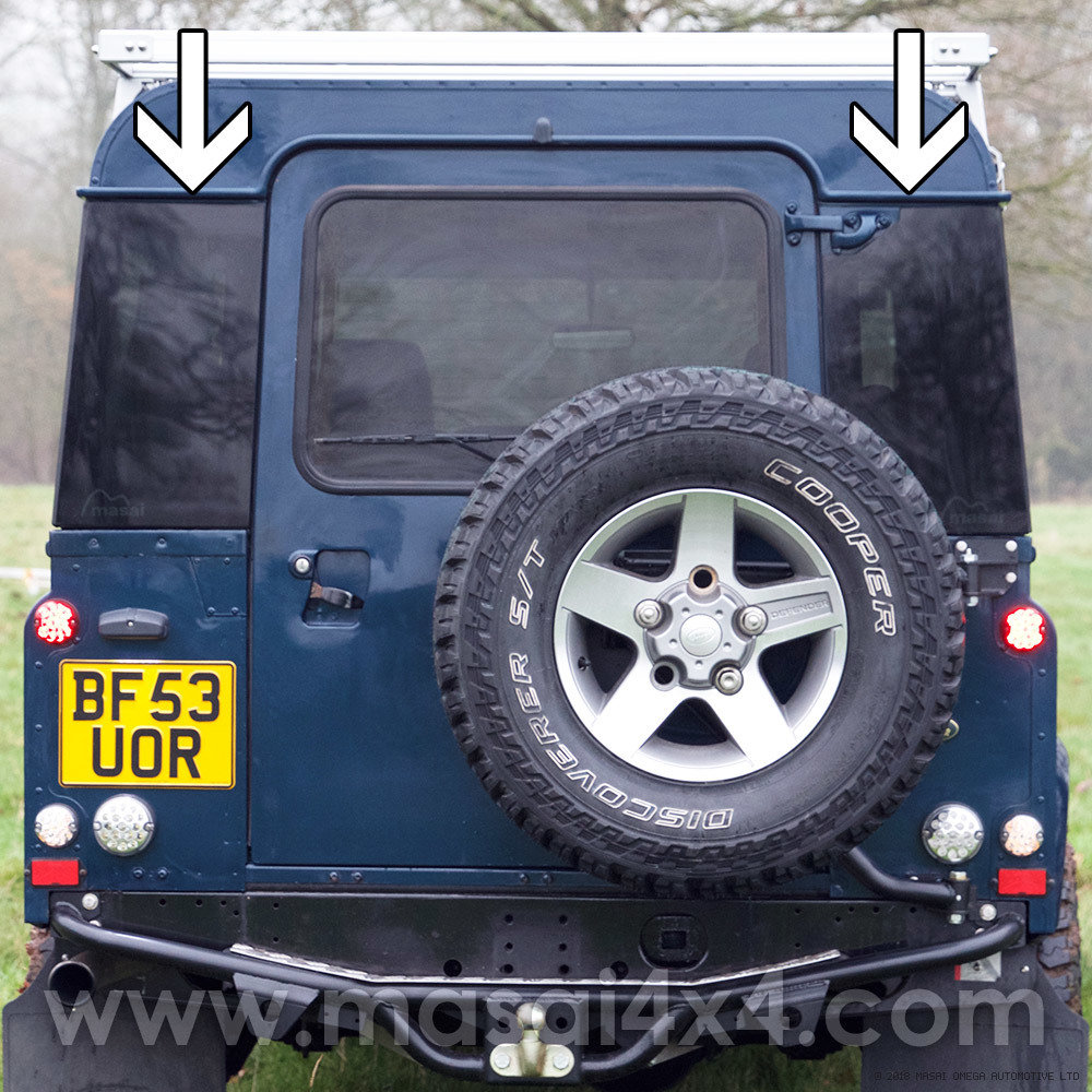 Masai Panoramic Bonded, Dark-tint Rear Quarter Windows for Defender 90 ...