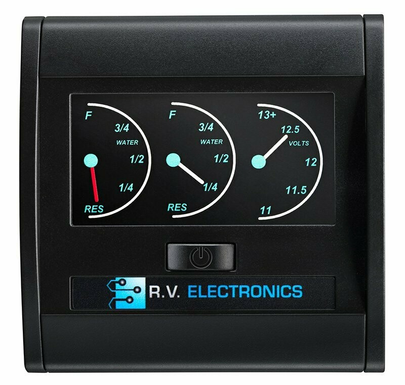 LCD DOUBLE TANK WATER LEVEL INDICATOR AND VOLTMETER COMBINATION