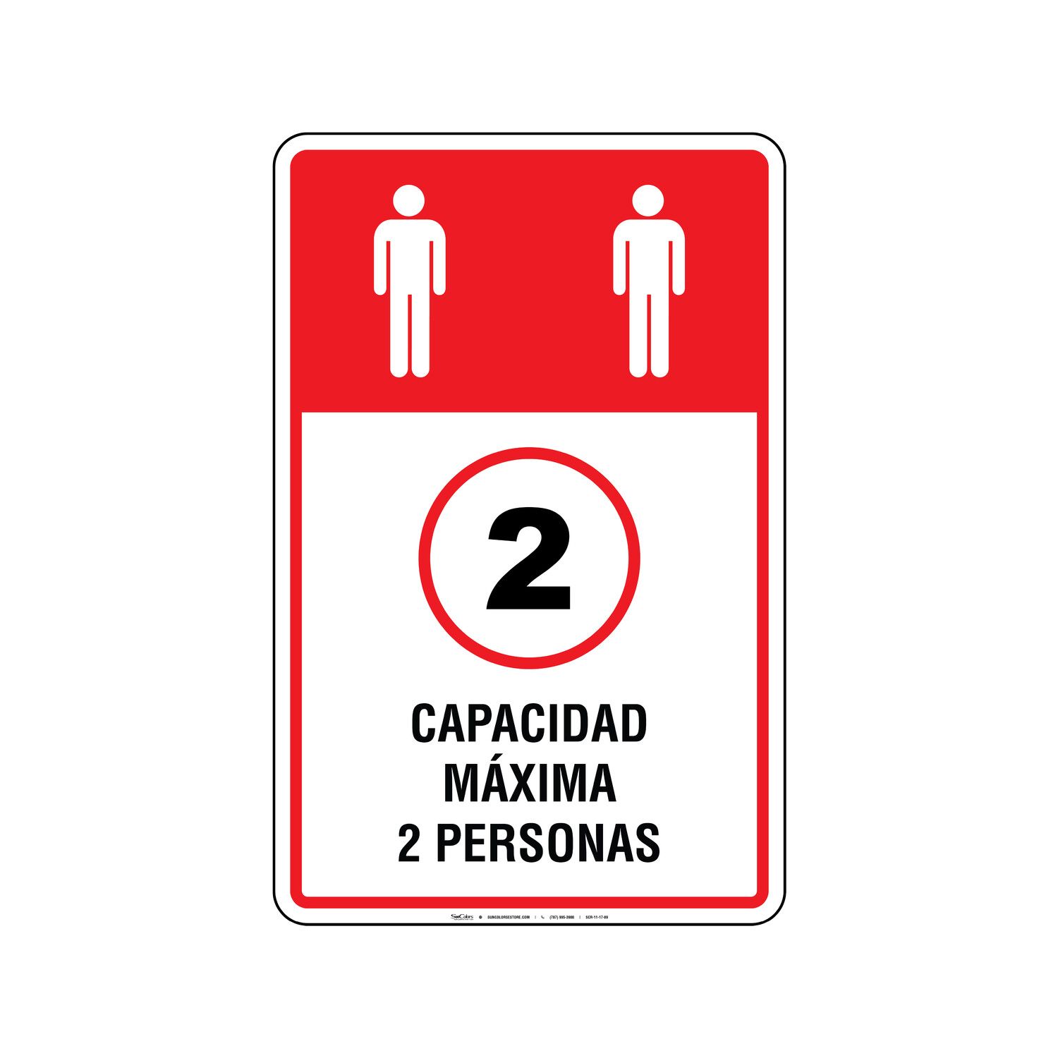 Rótulo Elevador - CAPACIDAD MAXIMA 2 PERSONA