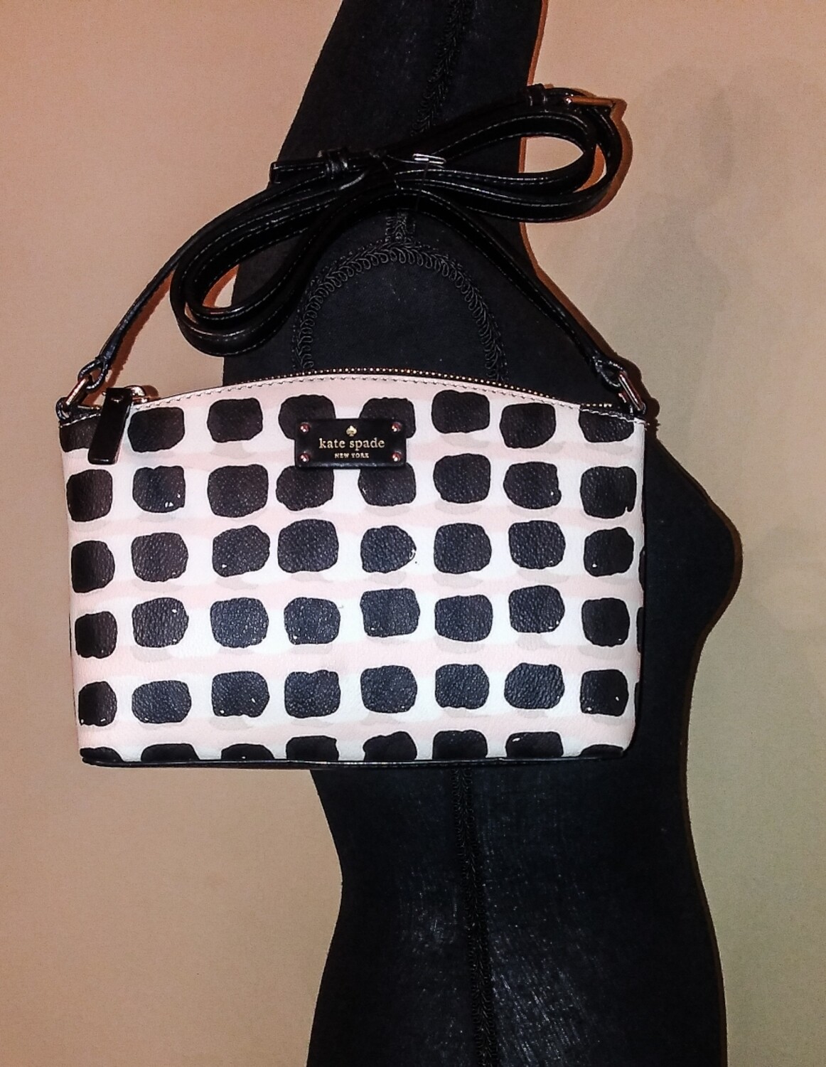 Black and cream colorblock Kate Spade crossbody
