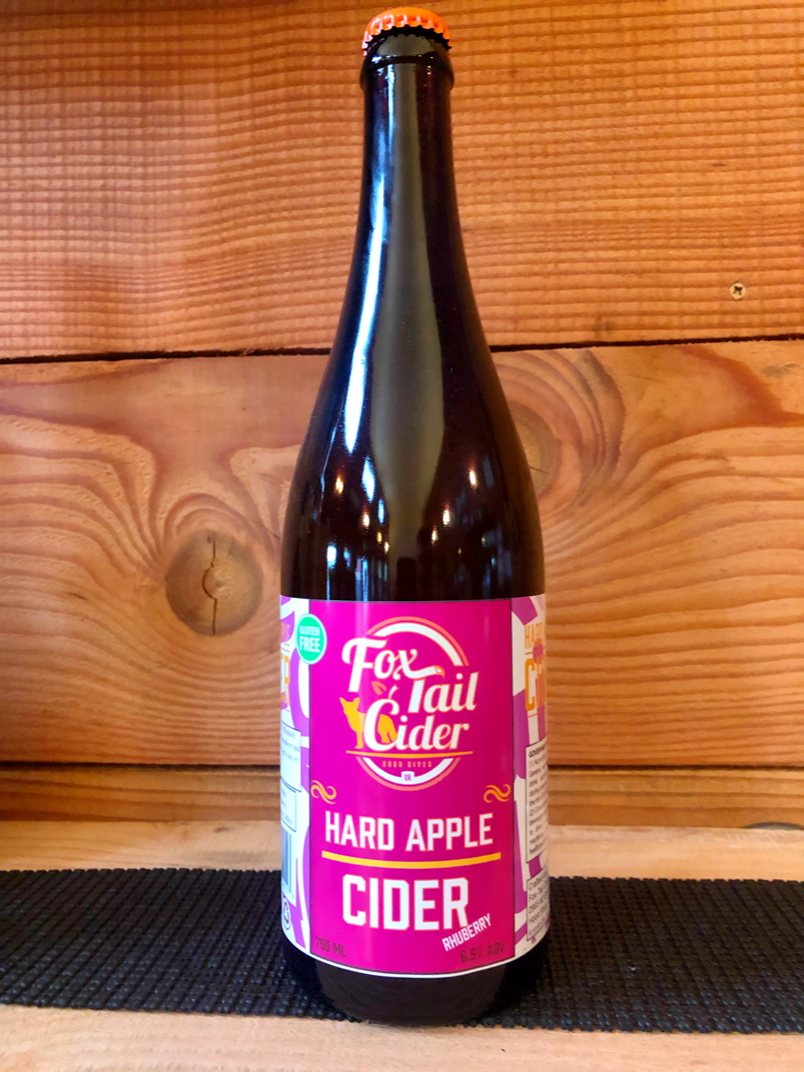 "Rhuberry" Hard Cider, 6.2%, 750 ml, Rhubarb Berry Cider, Slightly Tart