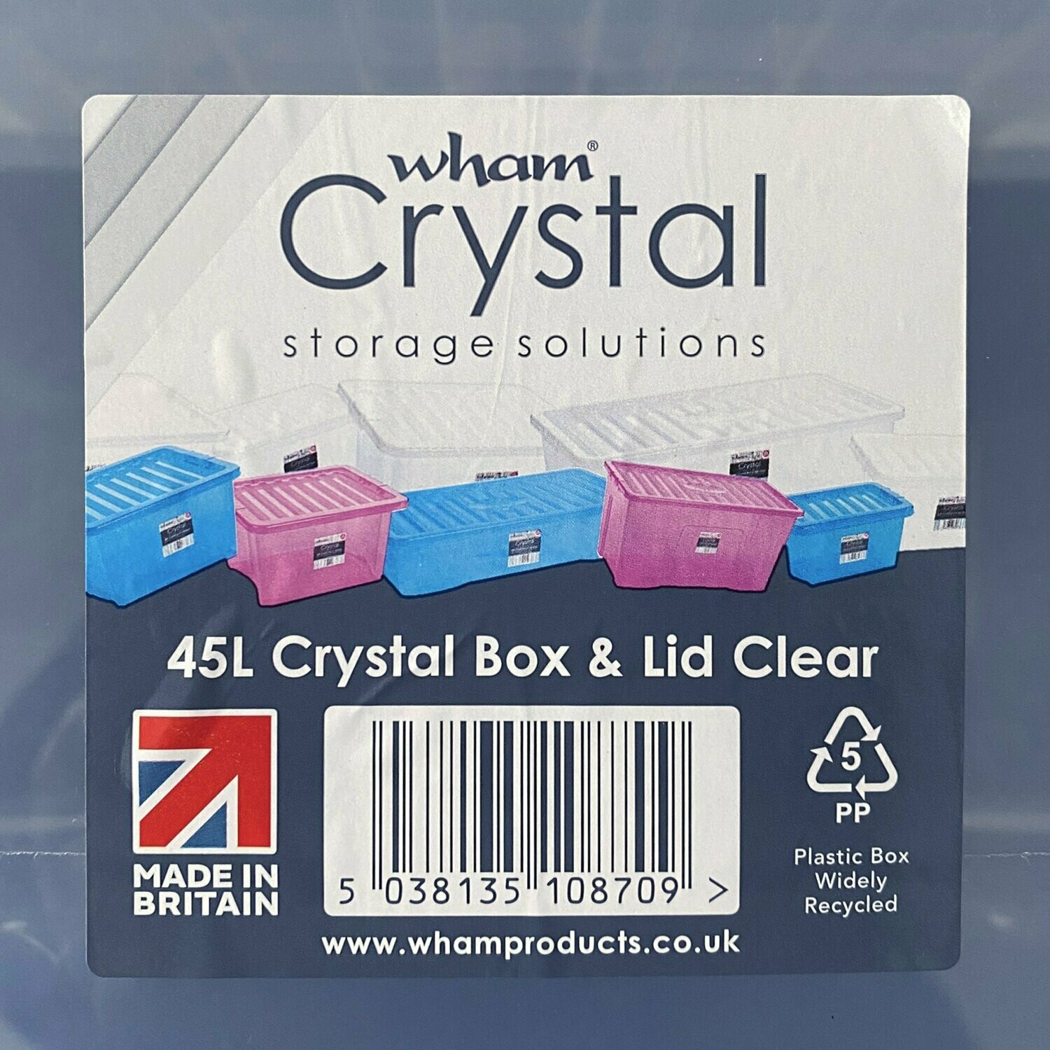 WHAM Crystal clear storage box with lid