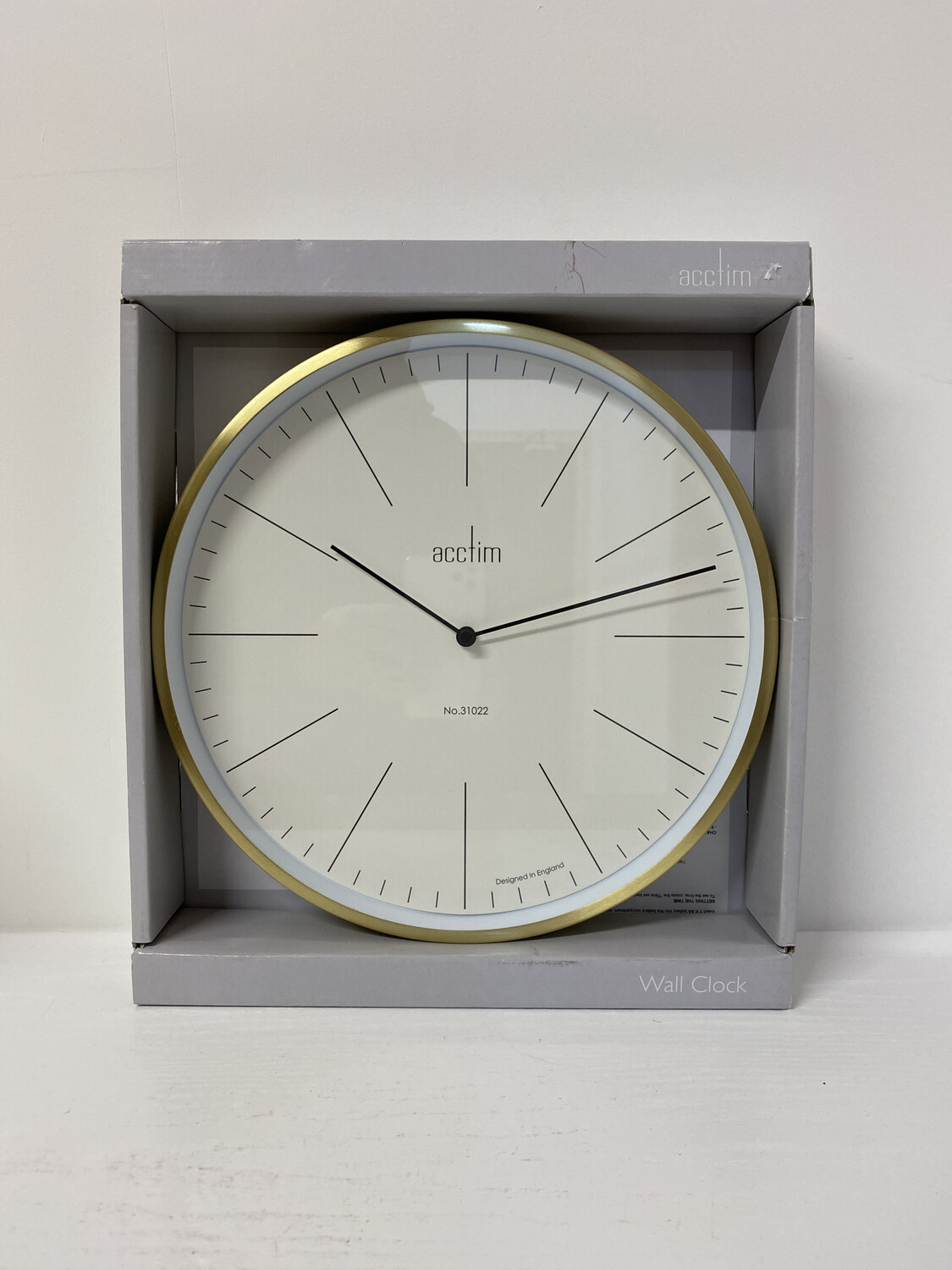 Acctim Wall Clock 30cm Brushed Gold Surround