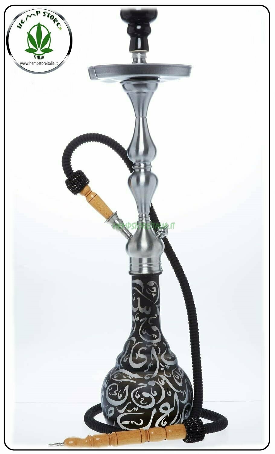 ALADIN SHISHA -ISTANBUL- BLACK-WHITE 78 CM
