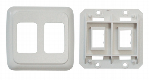 Double Base and Plate Contour Wall Plate Assembly - White :: Product ...