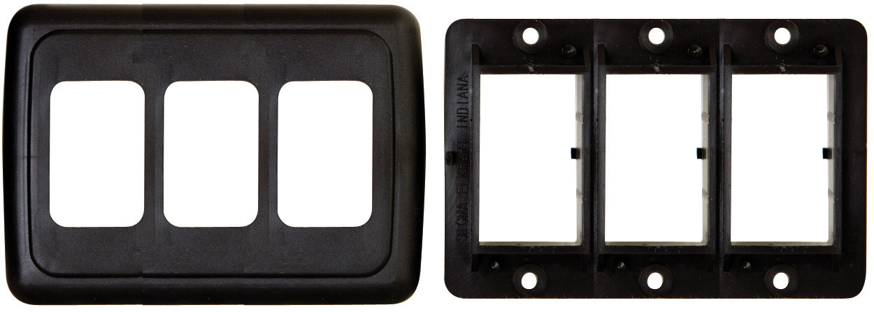 Triple Base and Plate Contour Wall Plate Assembly - Black :: Product ...