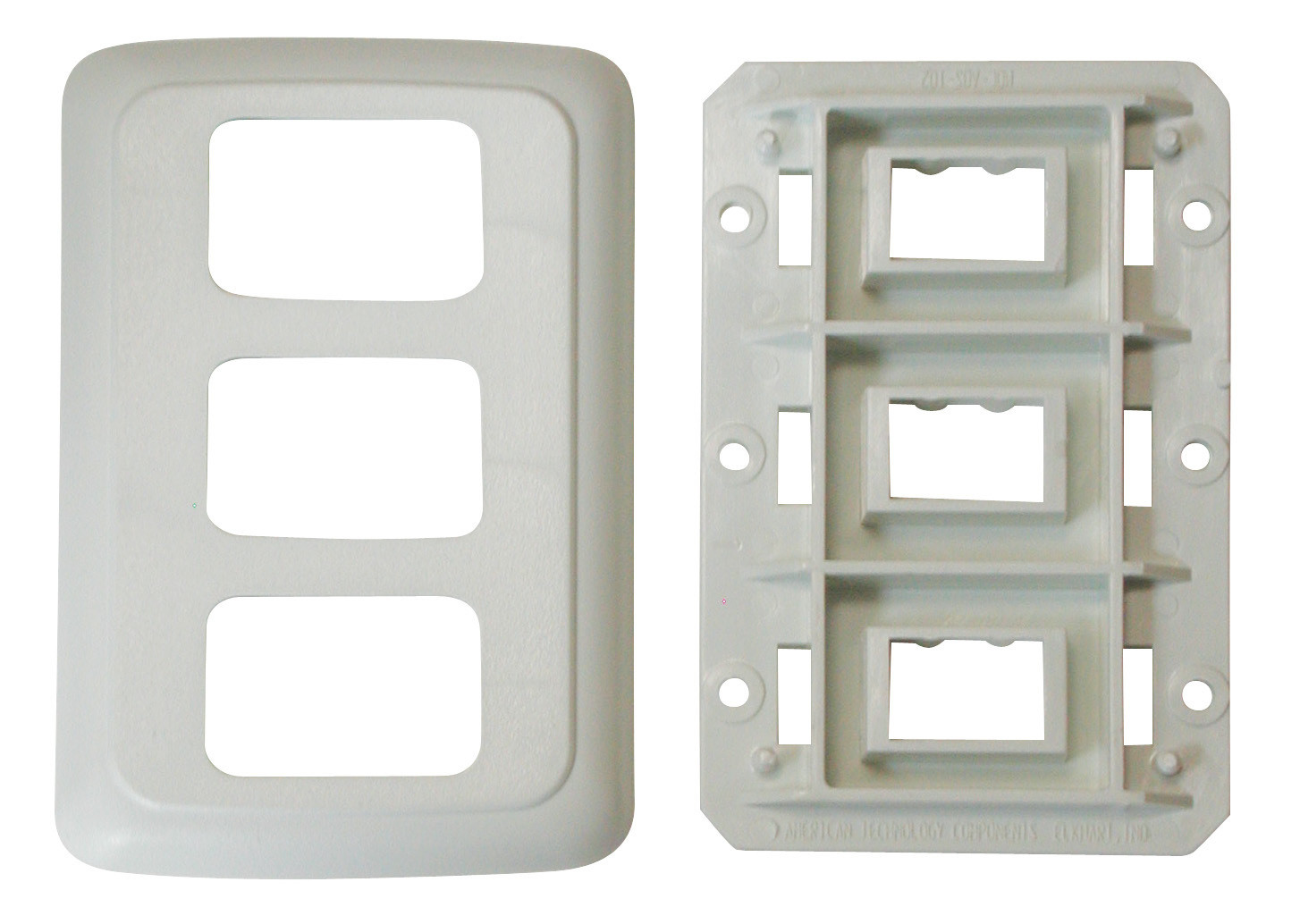 Triple Base and Plate Contour Wall Plate Assembly - Ivory :: Product ...