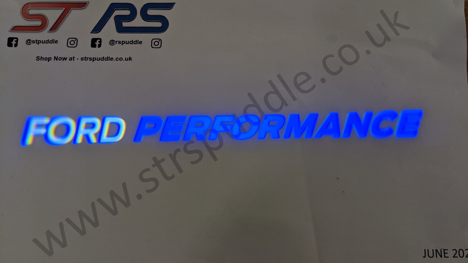 "FORD PERFORMANCE" Logo Puddle Light (TYPE 3)