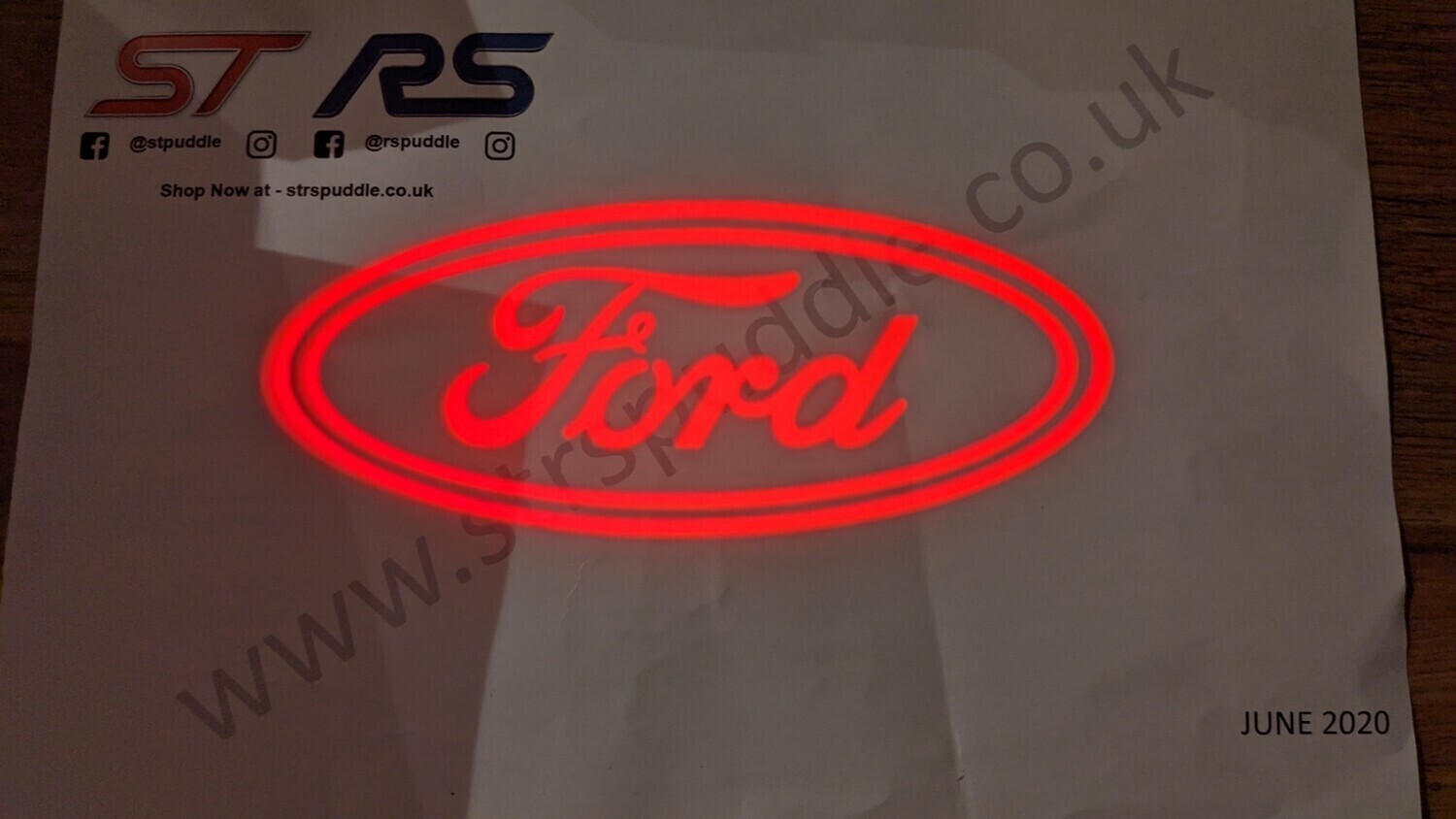 RED "FORD" Logo Puddle Light (TYPE 4)