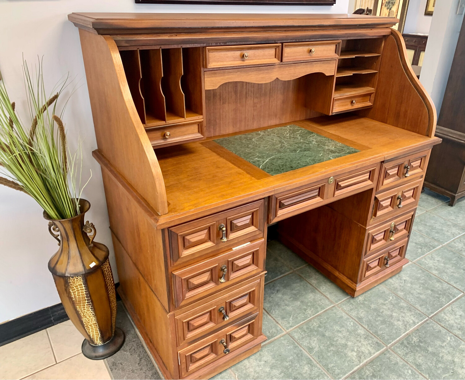 Solid Wood Roll Top Desk