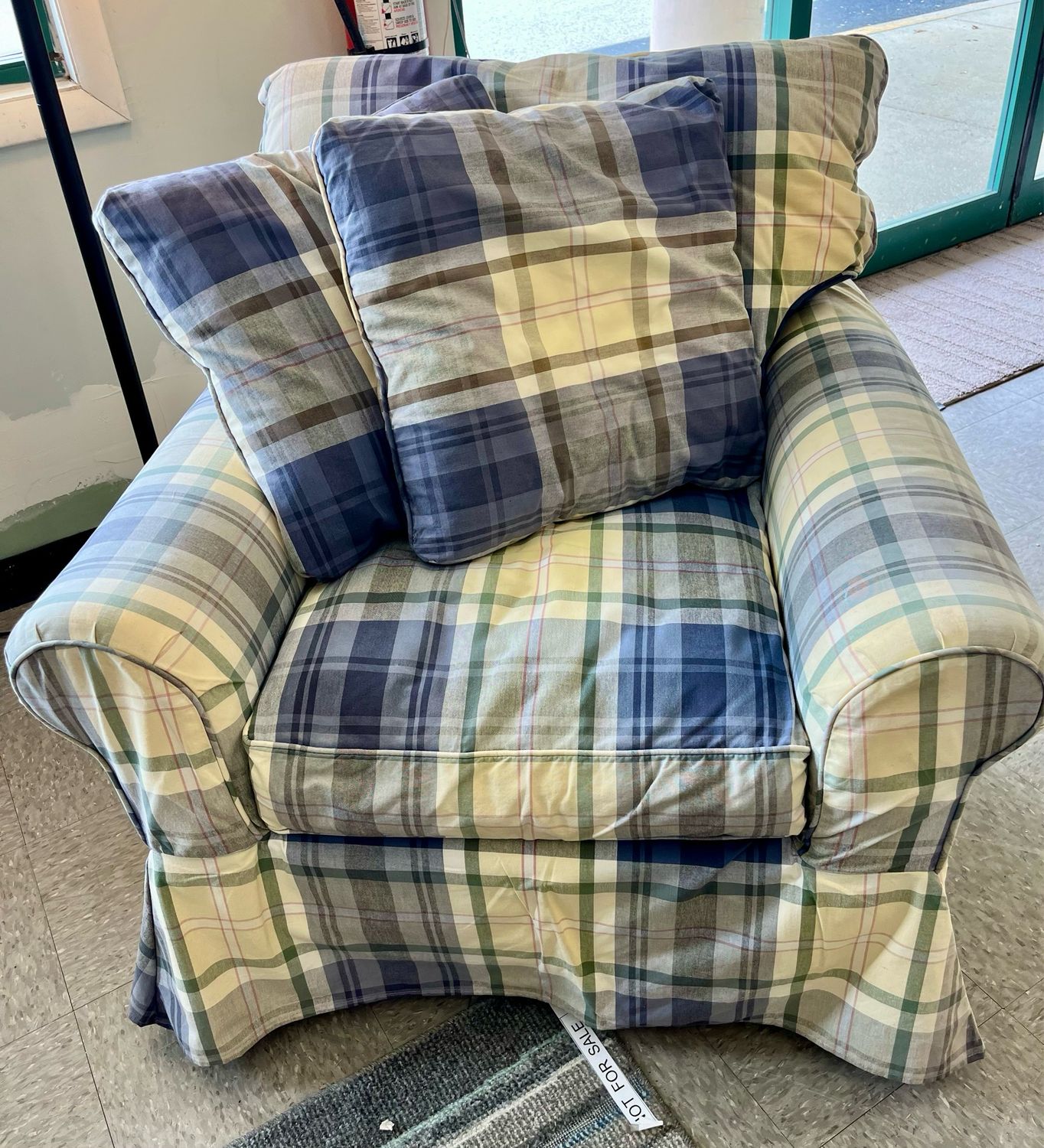 Plaid Overstuffed Chair