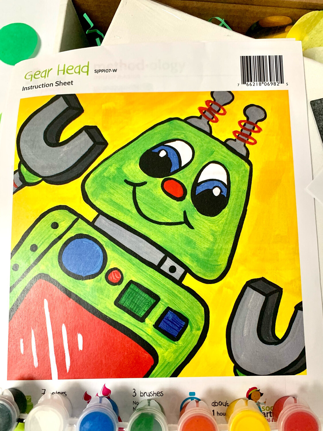 Robot KIDS Acrylic Paint On Canvas DIY Art Kit