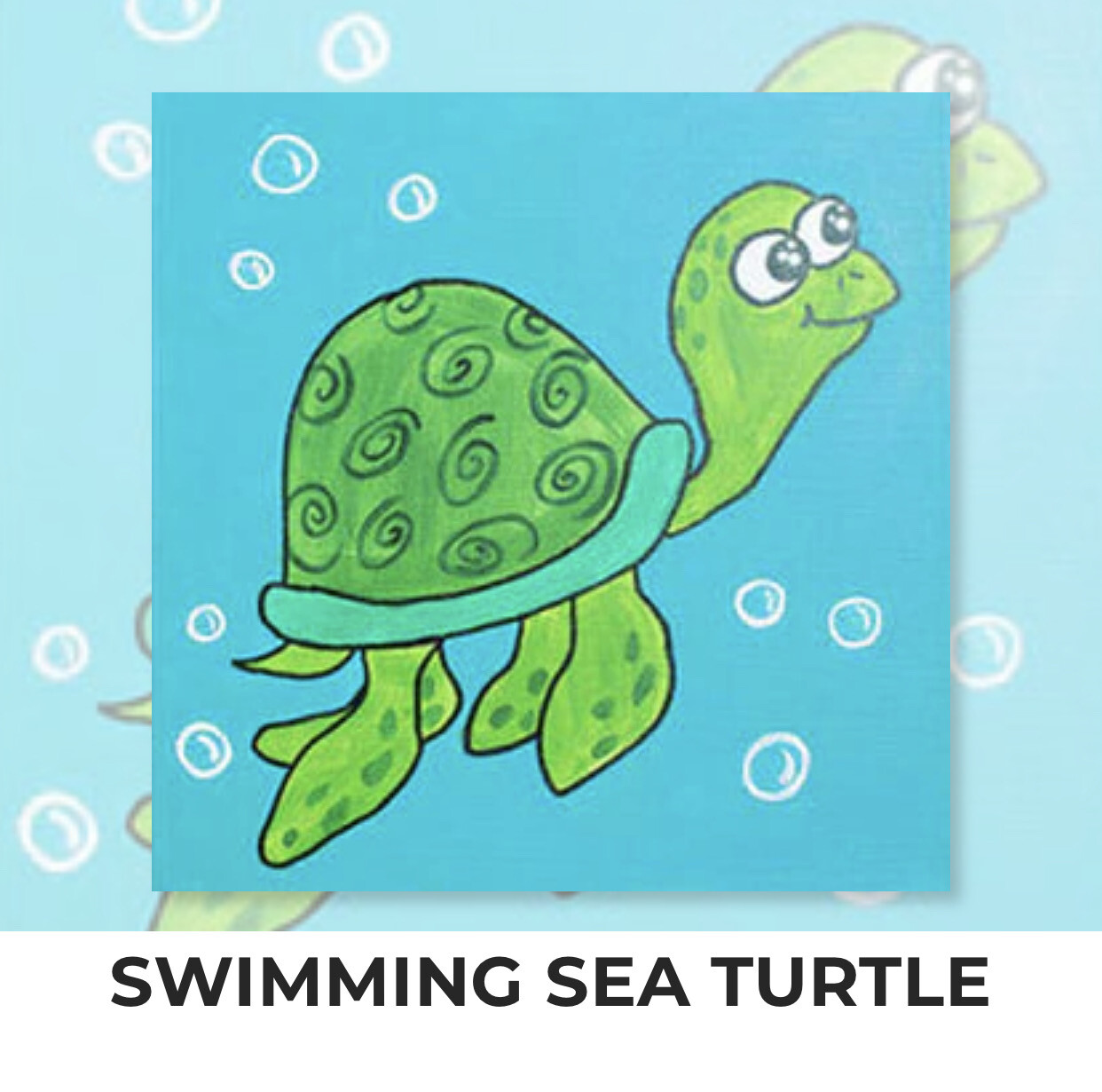 Sea Turtle KIDS Acrylic Paint On Canvas DIY Art Kit