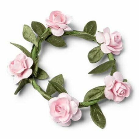 COURONNE DE FLEURS ROSE 5CM (x4)