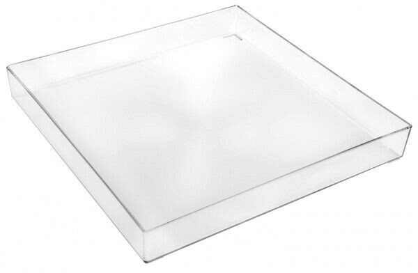 PLATEAU PLASTIQUE TRANSPARENT AVEC REBORD 30x30CM Personnalisable