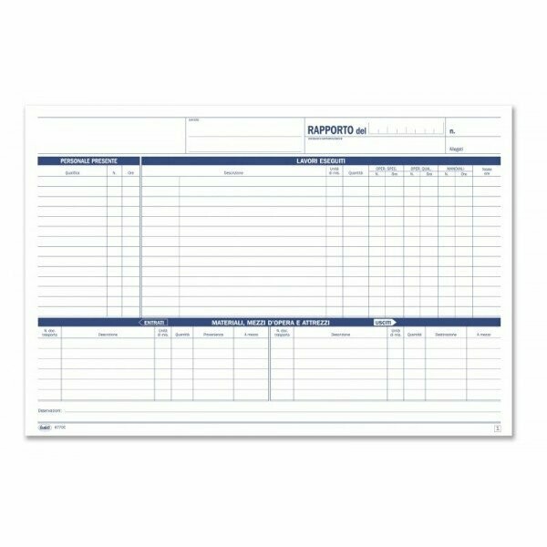Fogli di servizio NCC - Blocco 50/50 fogli autoricalcante - 16,8x10 cm