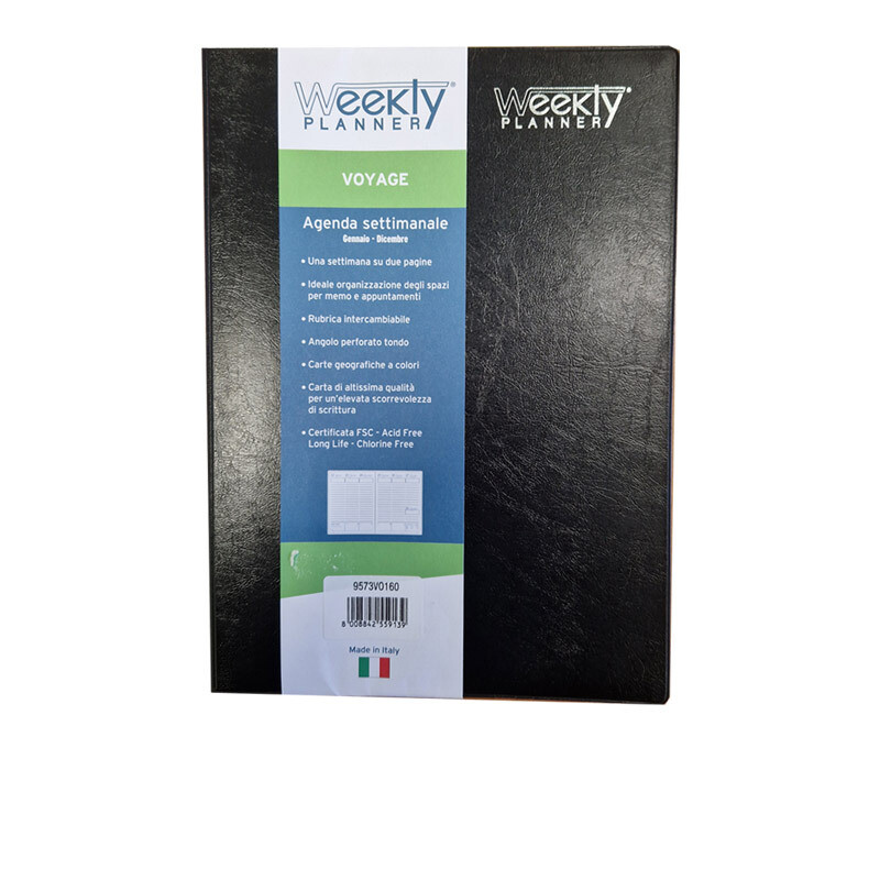 Buffetti Agenda 2024 Weekly Planner - 17x24 cm 12 mesi - Copertina BLU