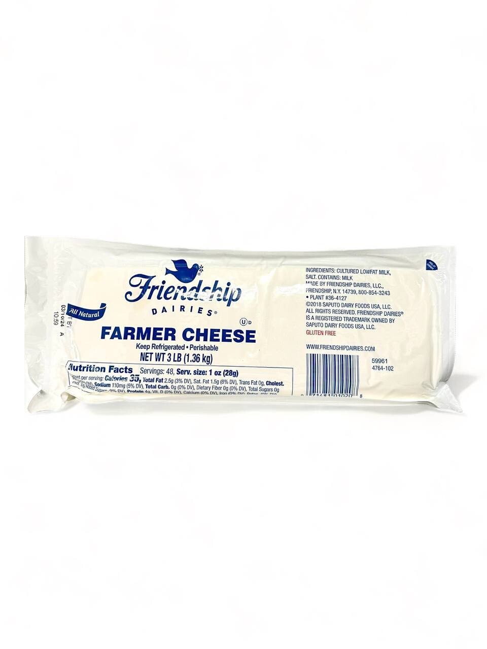 Friendship Farmer Cheese 3lb (1.36kg.) – Hampton Food Market – Grocery ...