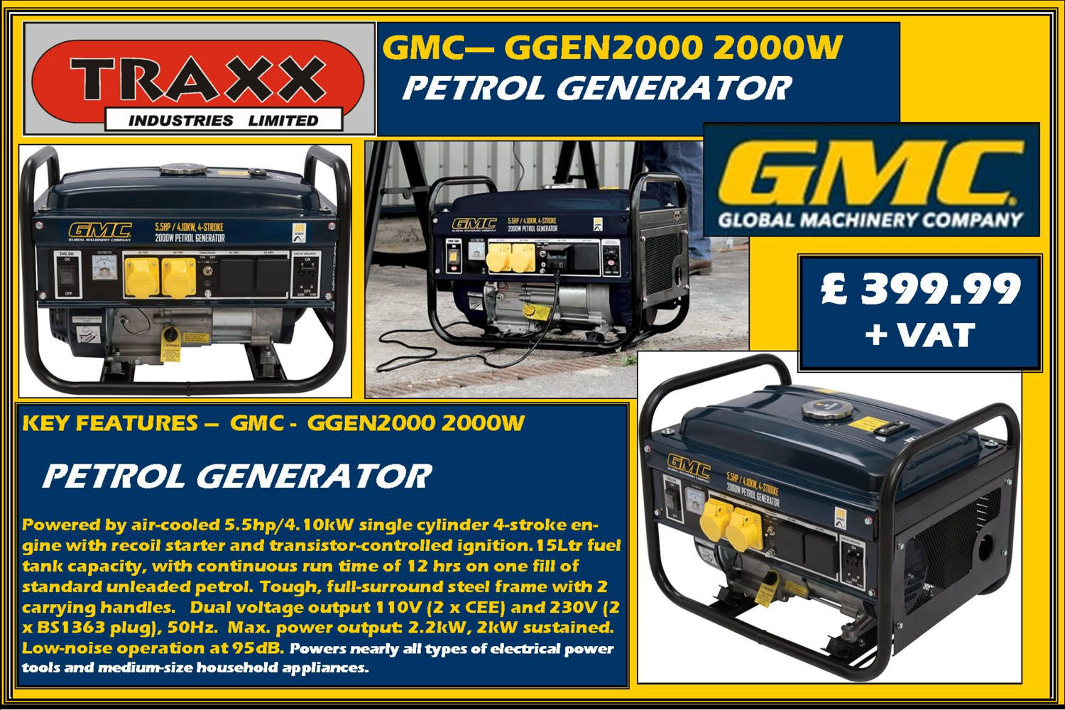 GMC GGEN2000 Petrol Generator 2000 W