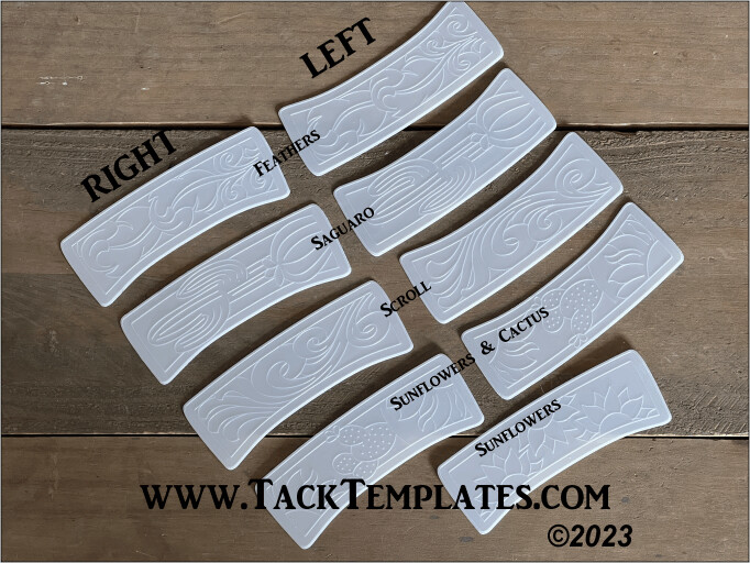 4.1" Hair Claw Clip Pattern Tap Offs - Feathers & Flowers