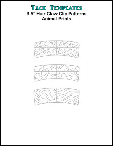3.5" Hair Claw Clip Patterns - Animal Prints **PDF**