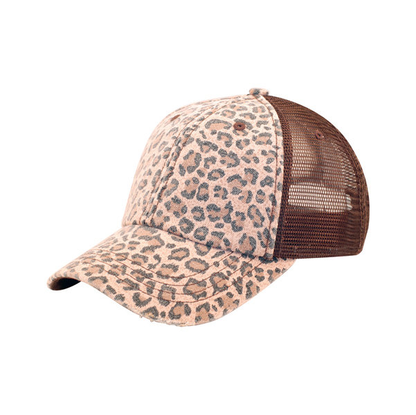 Leopard Print Mesh Back Cap
