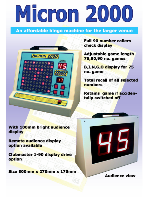 Buy Micron 2000 Bingo Machine Online | Let's Play Bingo
