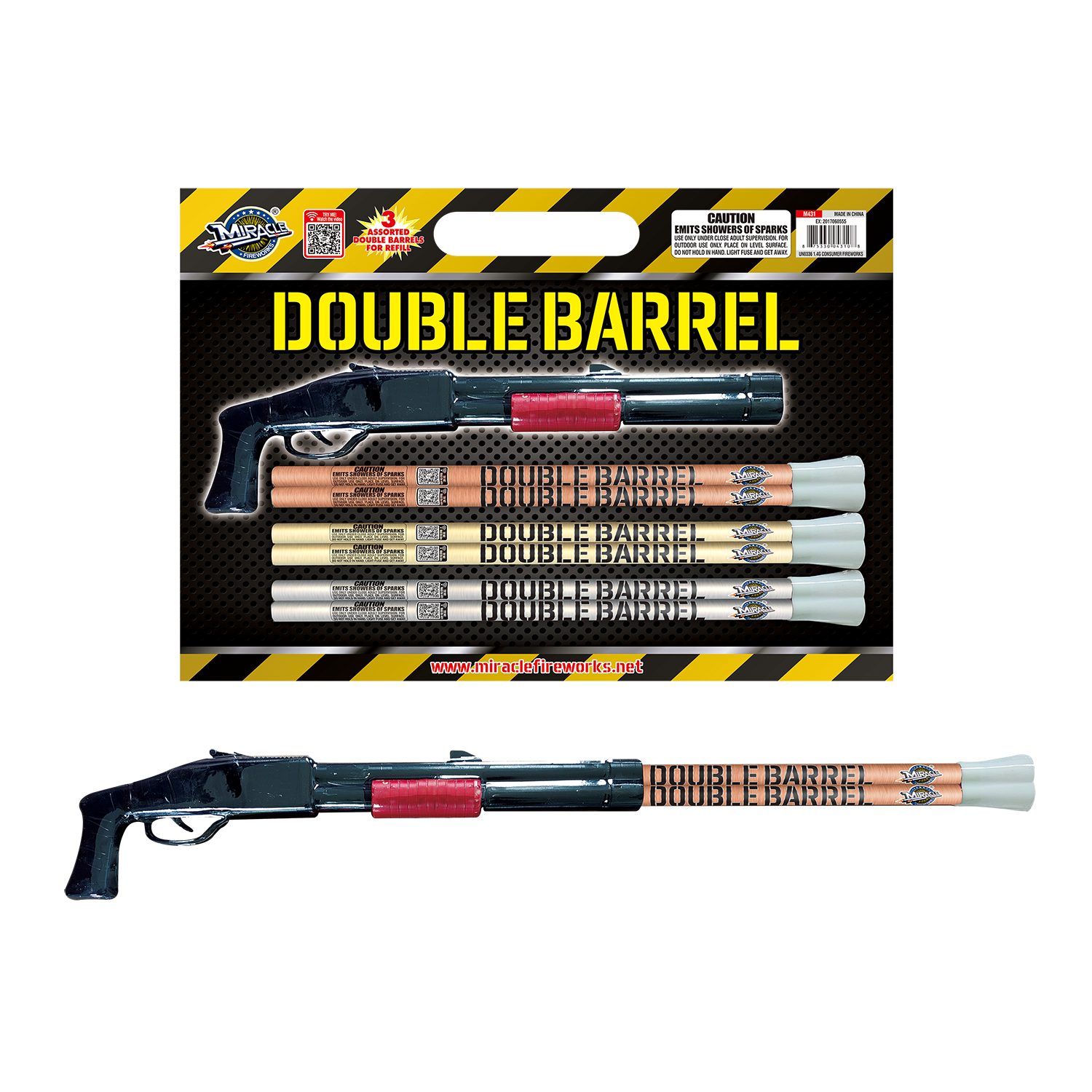 DOUBLE BARREL Roman Candle Gun - (6/3)