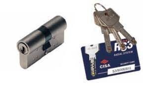 Cilindro CISA RS3 45x45 mm. Latonado. Llave Incopiable. Leva Larga ...