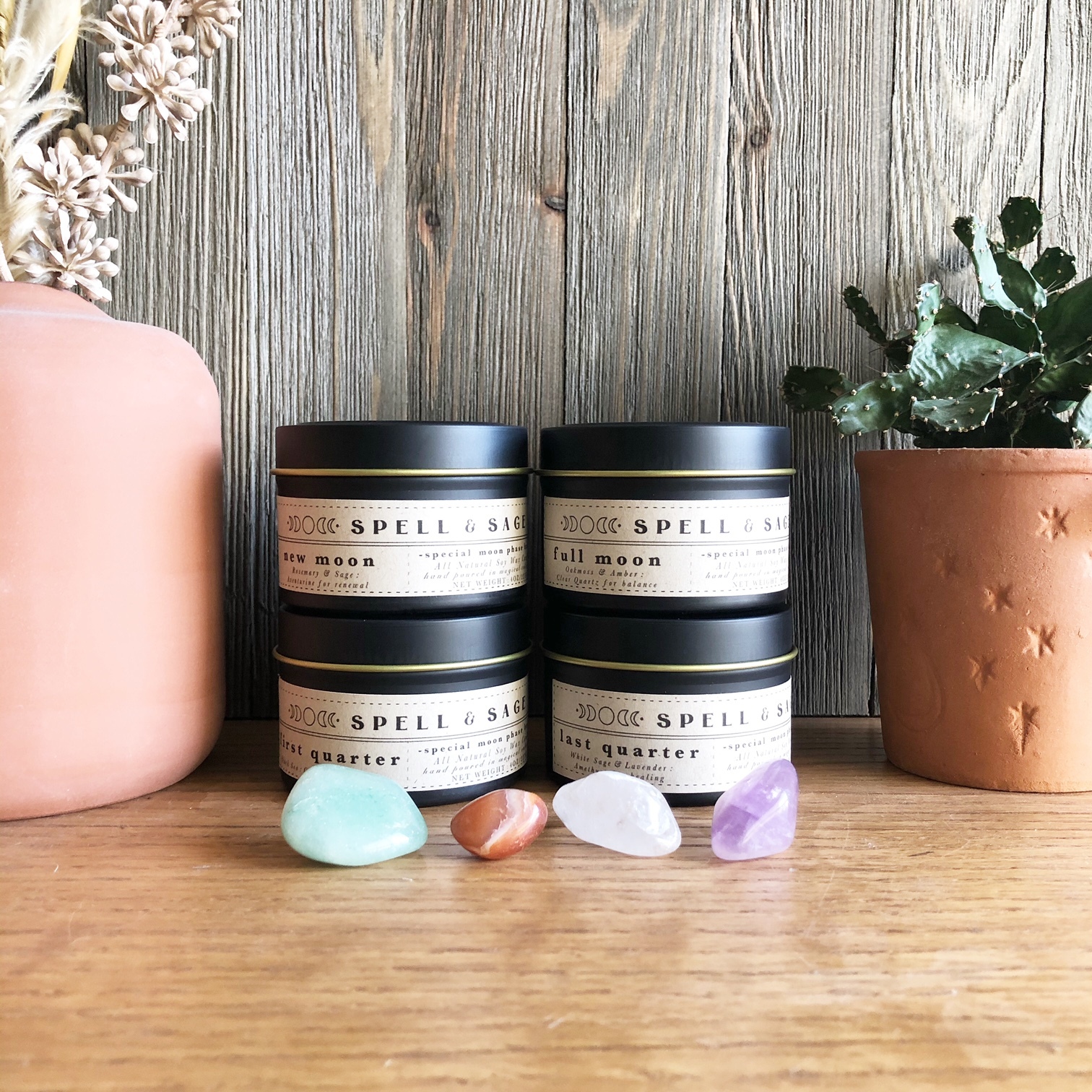 Crystal Moon Phase Candles