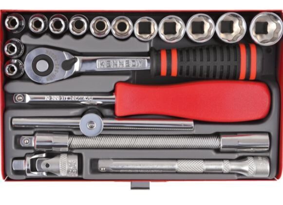 kennedy- METRIC 19PC KEN-GRIP SOCKET SET 1/4" SQ DR