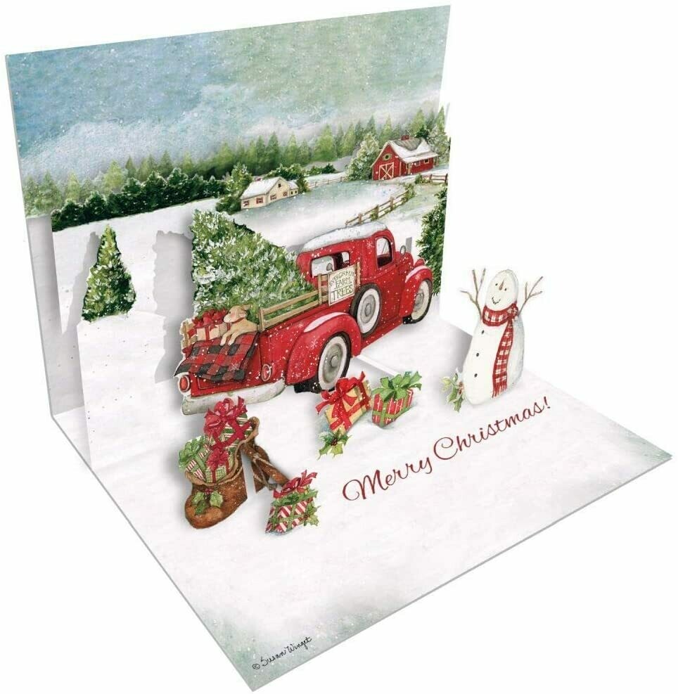 Lang Christmas Cards Pop Up Santa s Truck 8 Per Box 5 X 6 5 