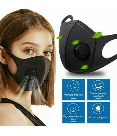 50 X Washable Reusable Breathable Safety Face Masks with Valves