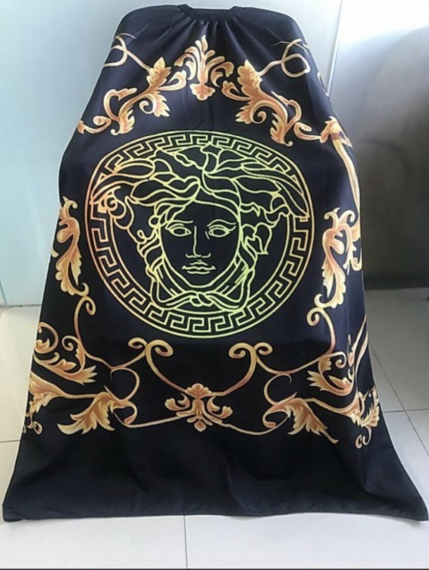 Barber/stylist Cape Versace Black/gold