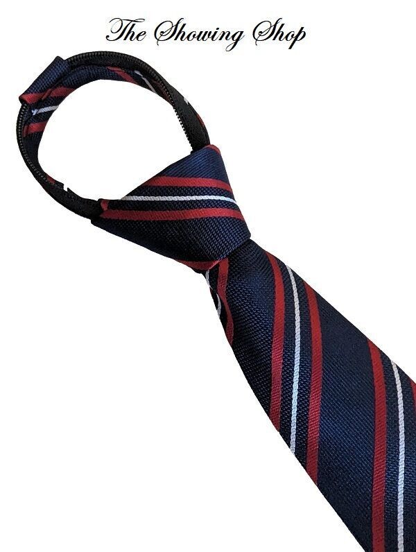 CHILDS PREMIUM ZIP READY TIED SHOWING TIE - NAVY/RED/WHITE